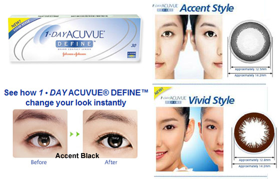 Acuvue Define with LACREON - One-day contact lenses to enhance the ...